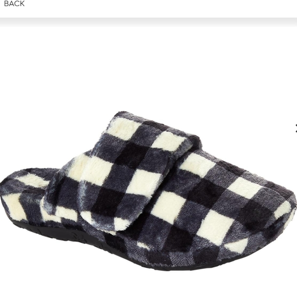 Aetrex | Shoes | Nitb Aetrex Mandy Faux Fur Slipper Black Checkers ...